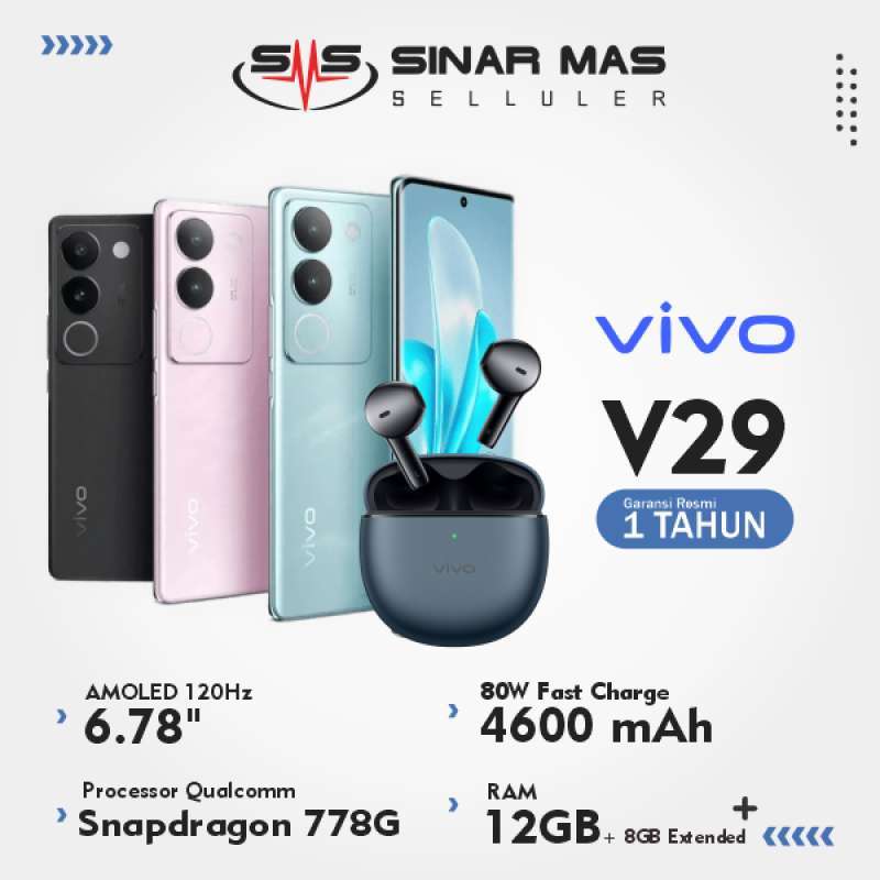 Jual Vivo V29 5G Smartphone [8GB/256GB]+Free TWS VIVO Air2 Garansi Resmi - Velvet Red di Seller ...