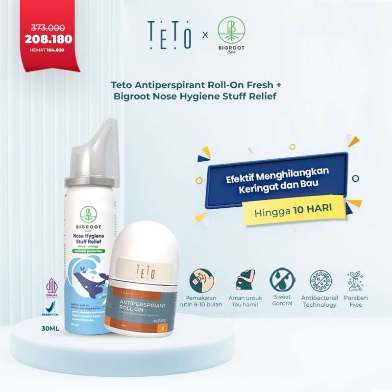 Promo Paket Teto Antiperspirant Roll On 30ml yang Tahan hingga 10 hari ...