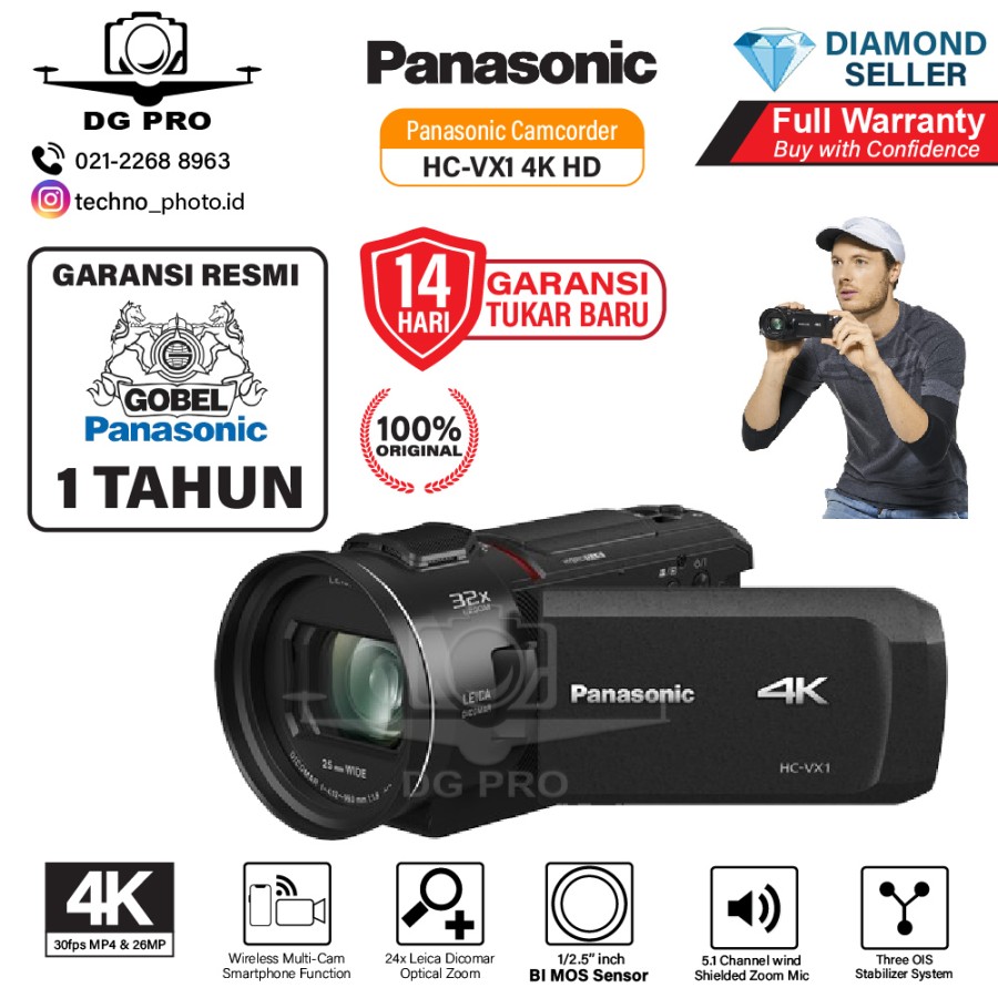 Promo Panasonic Hc-vx1 4k Hd Camcorder Panasonic Hcvx1 Handycam Resmi ...