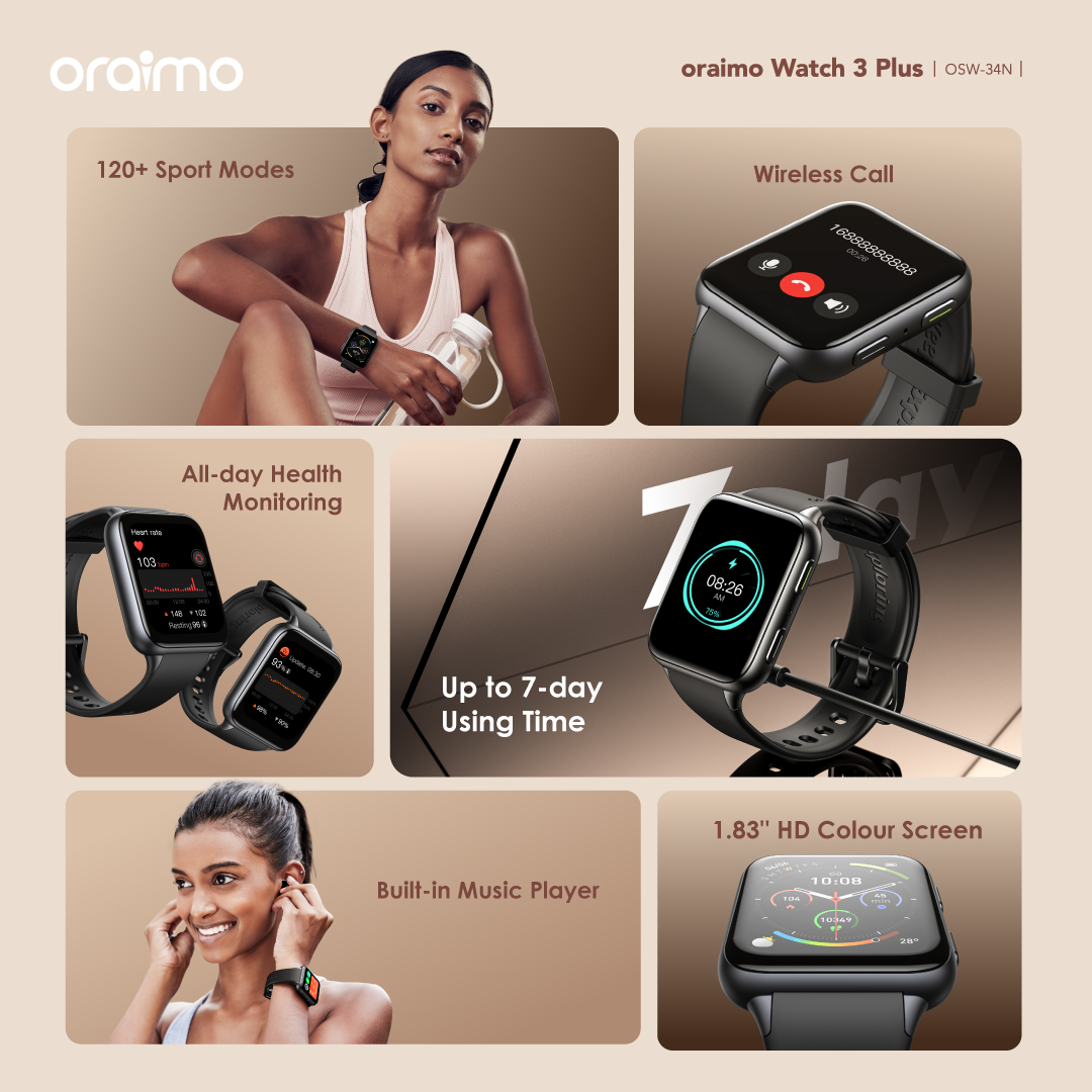 Promo Oraimo Smart Watch Bigger Screen Bluetooth Smartwatch Jam Pintar ...