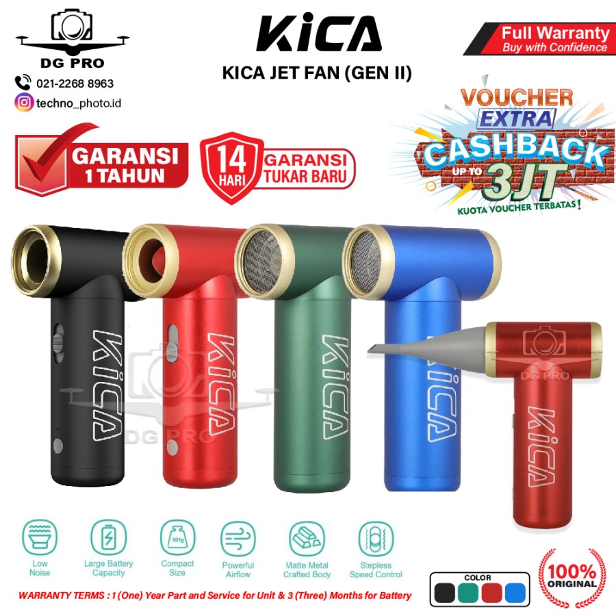 Promo KiCa Jet Fan Gen 2 Multifunction Fan Mini Portable JetFan II Original - MERAH Diskon 8% di ...