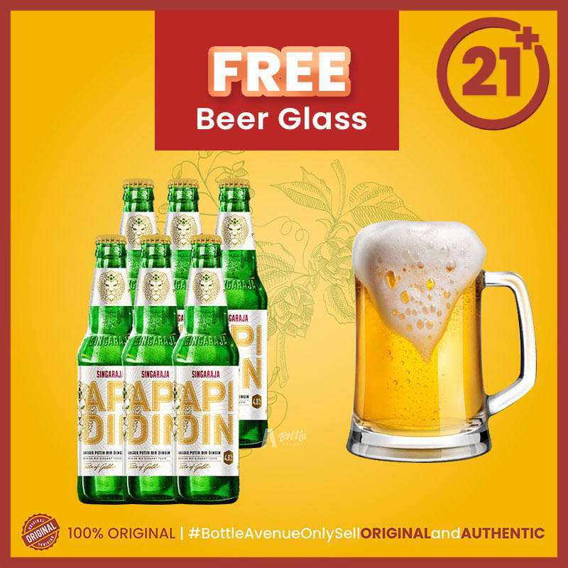 Jual Singaraja Apidin Botol / Pint ( 6 Botol ) Free Glass Beer Di ...