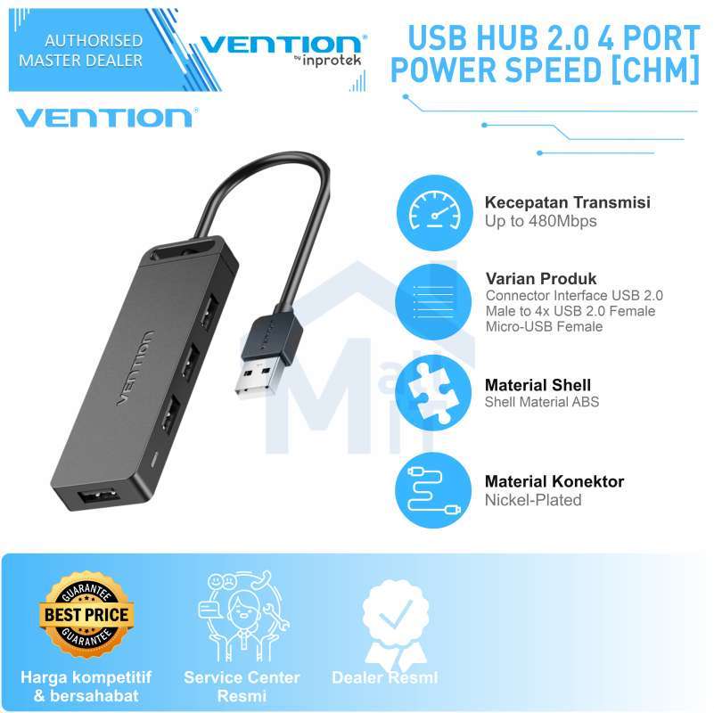 Jual Vention Hub Usb A 3.0 2.0 4 Port High Speed W/ Usb Power Input Chl Chm Cht Cko Di Seller ...
