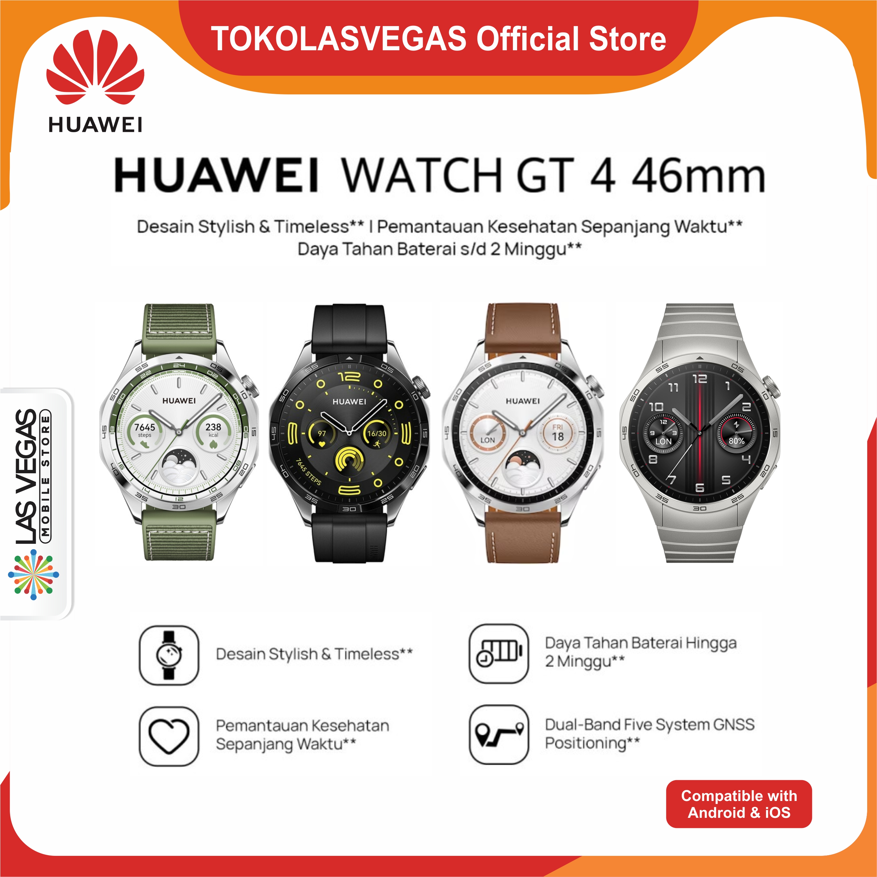 Promo Huawei Watch Gt 4 46mm- Smartwatch | Fashionable | Professional ...