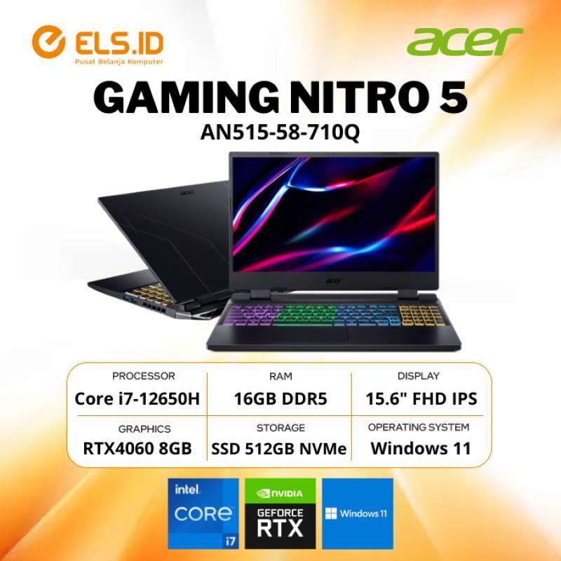 Promo Acer Nitro 5 An515-58 Core I7 12650h 16gb Ssd 512gb Rtx4060 15.6 ...