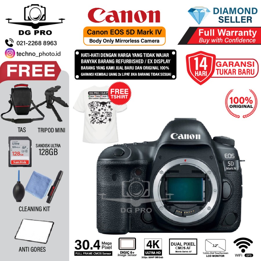 Promo Canon Eos 5d Mark Iv Body Only Dslr Camera Mark 4 Bo Original ...