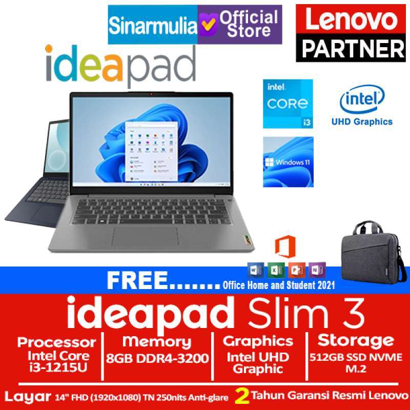Promo Lenovo Ideapad Slim 3i I3-1215u 512gb Ssd 8gb 14 Fhd Win11+ohs ...