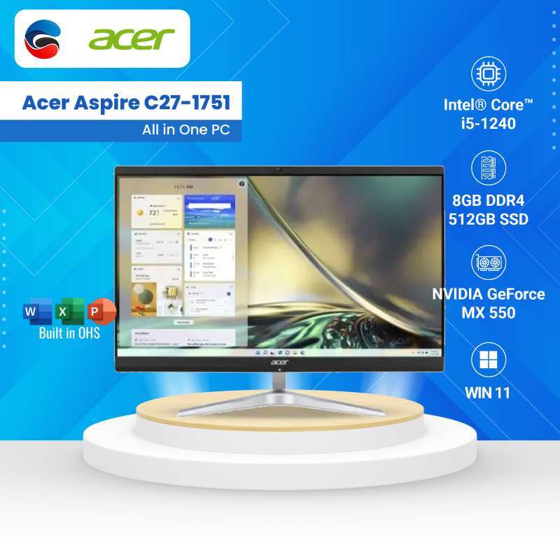 Promo Acer Pc Aio Aspire C27 1751 Fhd I5 8gb 512gb Ssd Mx550 Win 11 ...