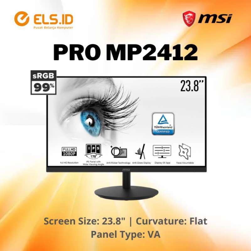 Jual Msi Pro Mp2412 23.8 Led Monitor Fhd 100hz 99% Srgb Di Seller Els ...