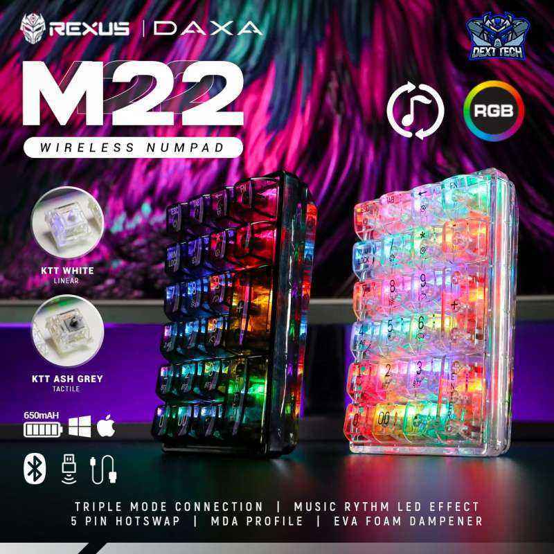 Jual Rexus Daxa M22 Numpad Numeric Wireless Mechanical Keyboard ...