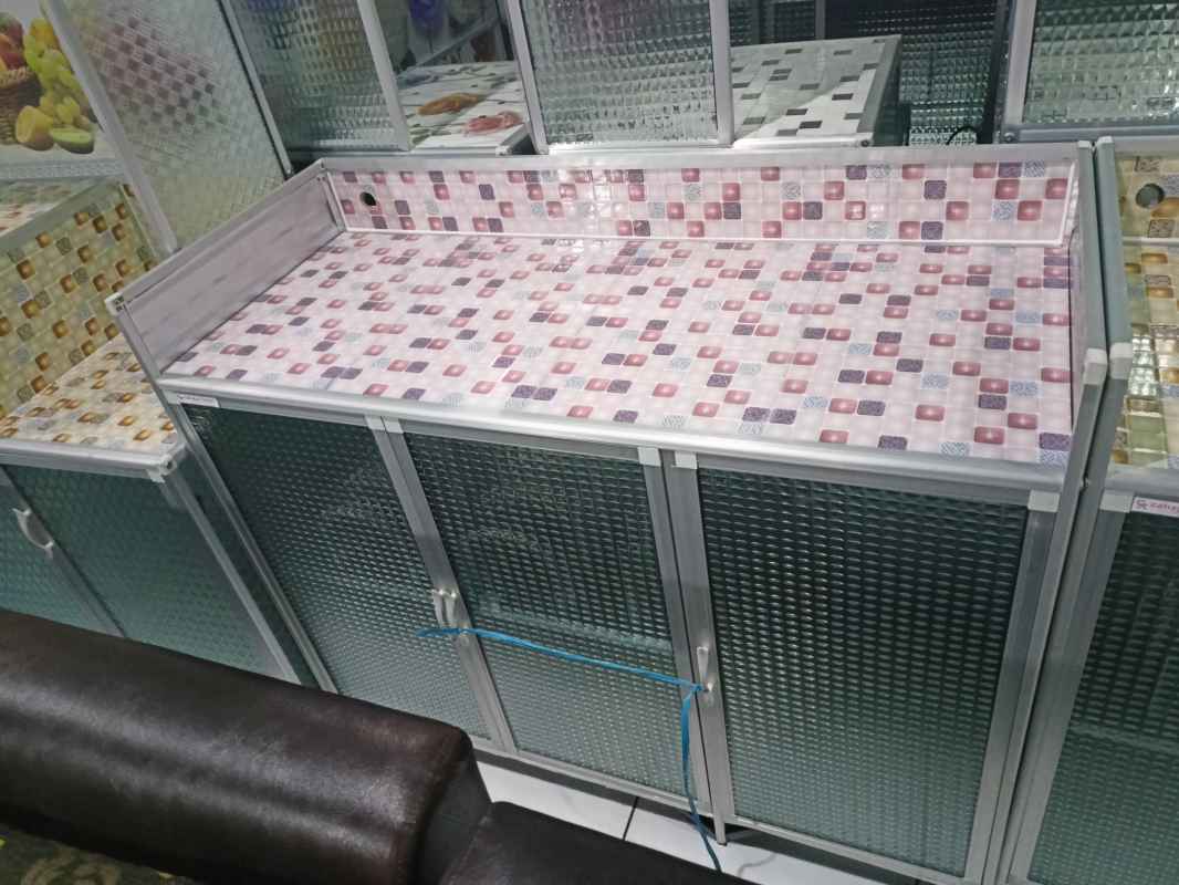 Promo Meja Kompor + Magicom (diskom) 3 Pintu Stainless Kaca Diskon 19% ...