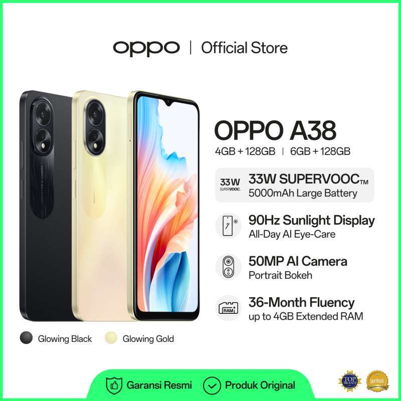 Jual [new] Oppo A38 4gb/6gb + 128gb [5000mah Supervooc 33w, 90hz ...