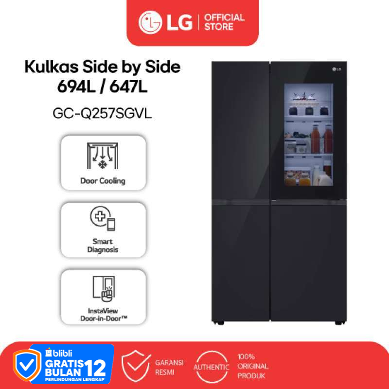 Promo Lg Kulkas Side By Side Instaview Thinq [655l] Gc-q257sgvl Kulkas Side By Side 694l Gross ...