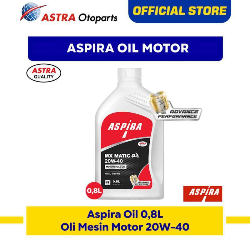 Promo Oli Motor Matic Yamaha Honda 20w-40 Aspira Oil 0,8l Diskon 5% Di ...