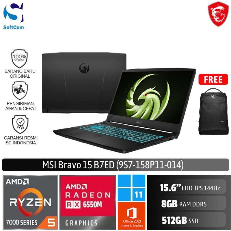 Promo Msi Bravo 15 B7ed 014 Laptop Gaming [ryzen 5-7535hs/8gb/512gb Ssd ...