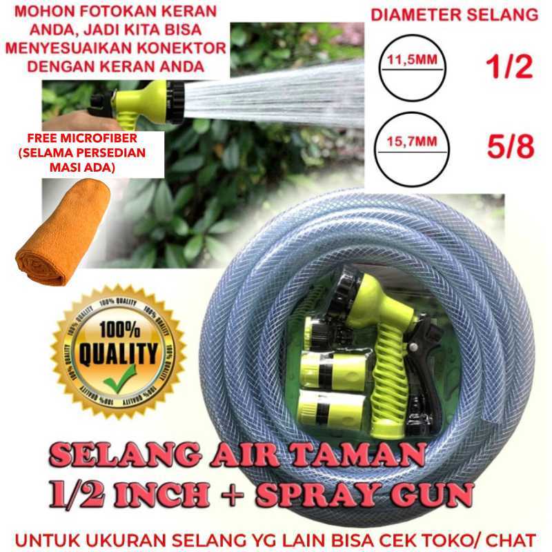 Jual Selang Air Taman Benang 1/2 Inch + Spray Gun / Garden Hose 15 Meter Di Seller Santa45 Shop ...