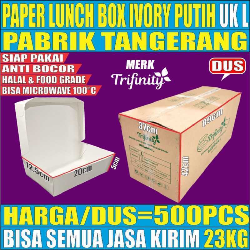 Jual Paper Lunch Box Putih Per Dus Food Tray Uk L Kertas Semua Js Kirim ...