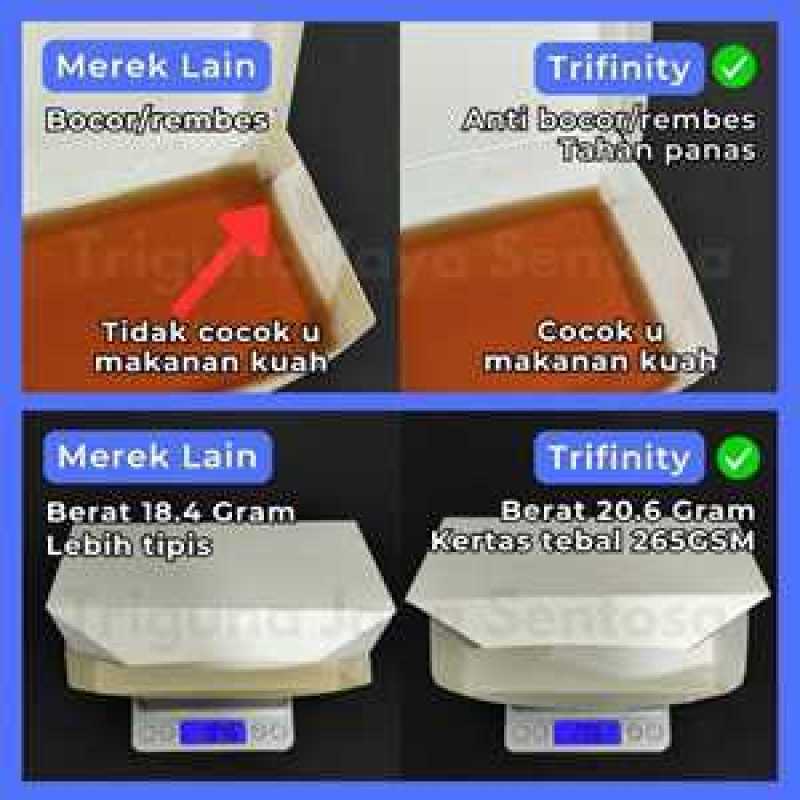 Jual Paper Lunch Box Putih Per Dus Food Tray Uk L Kertas Semua Js Kirim ...