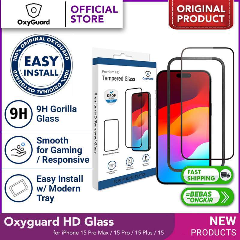Jual Tempered Glass iPhone 15 Pro Max Plus - Oxyguard Full Cover ...