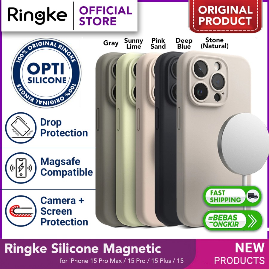 Jual Ringke Silicone Magnetic Case iPhone 15 Pro Max Plus - Casing Magsafe di Seller ...
