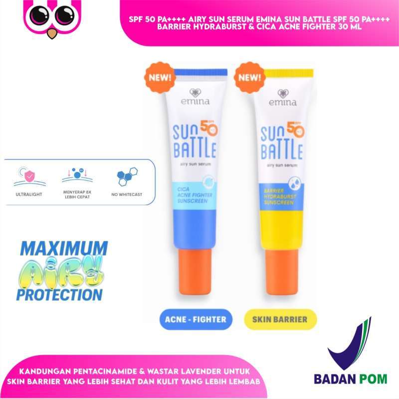 Jual Spf 50 Pa++++ Airy Sun Serum Emina Sun Battle Spf 50 Pa ...