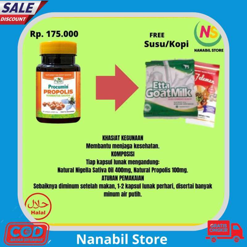 Promo Procumin Propolis Habbatussauda Hni || Herbal Vitamin ...
