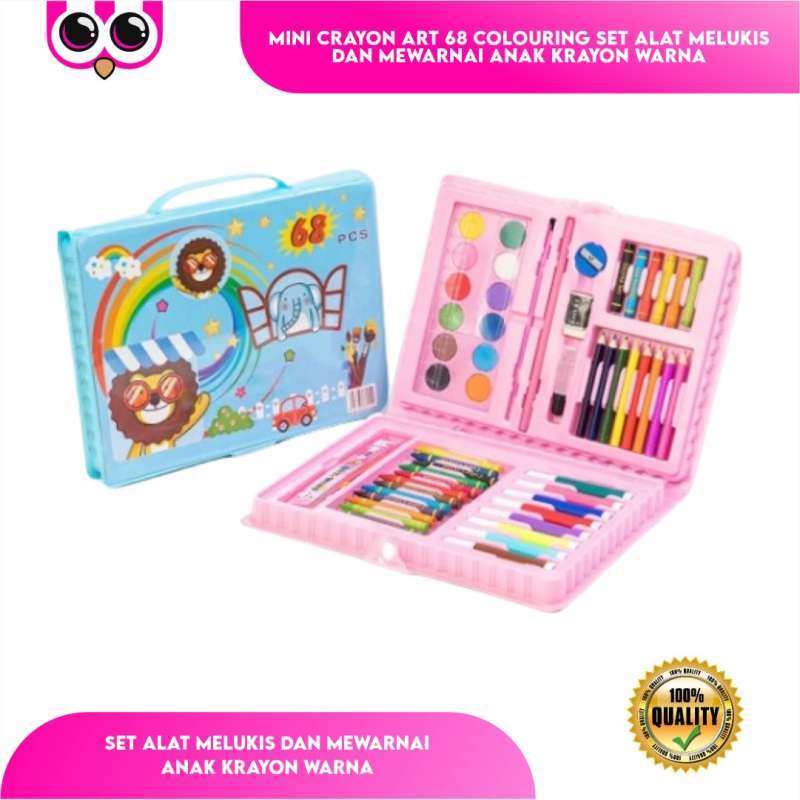 Jual MINI CRAYON ART 68 COLOURING SET ALAT MELUKIS DAN MEWARNAI ANAK ...