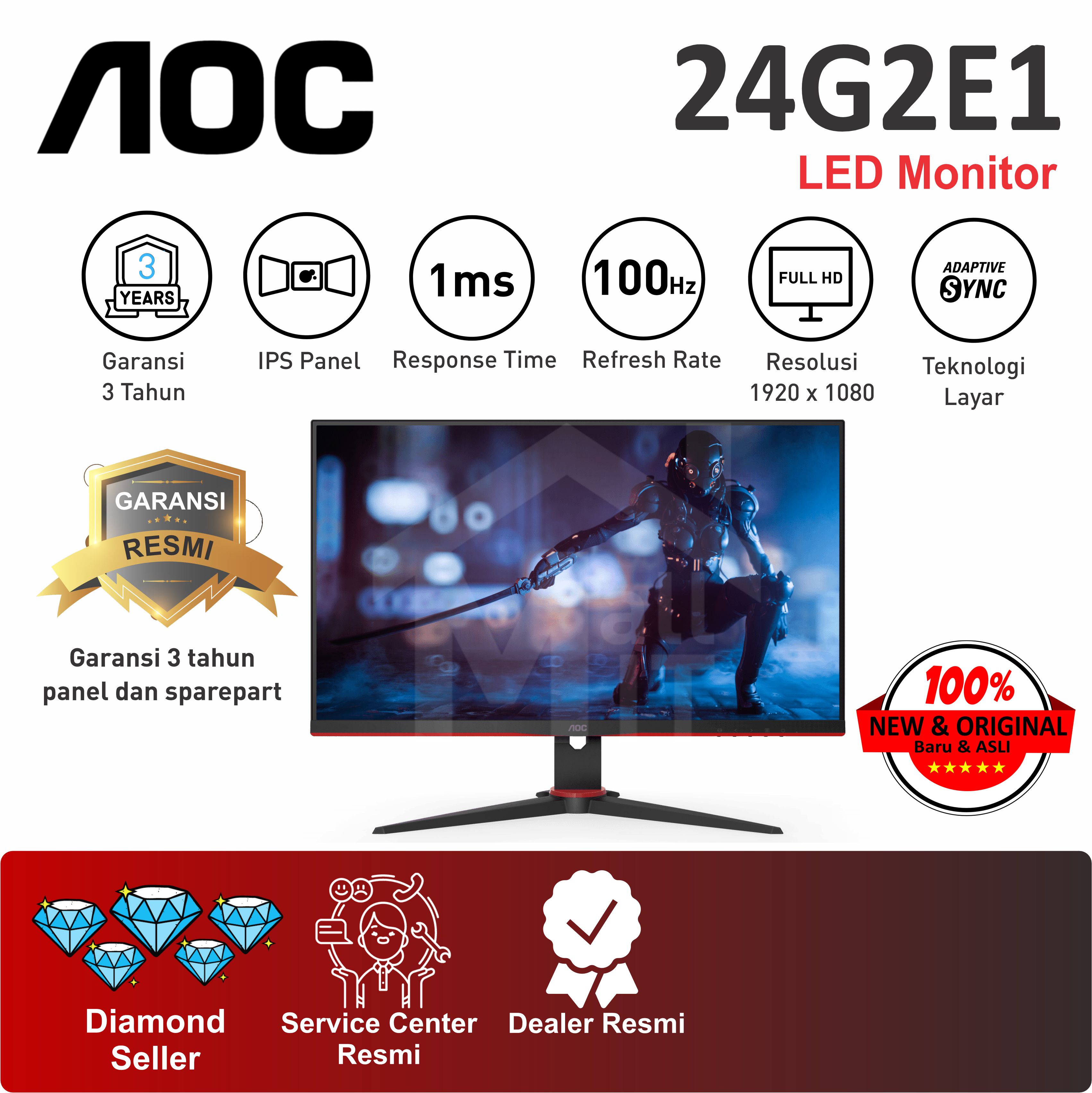 Jual Monitor Aoc Gaming 24g2e1 24 Ips 1080 100hz Hdmi Dp Full Hd 1ms ...