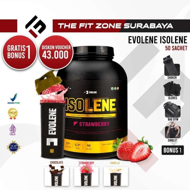 Jual Evolene Isolene 50 Sachet (1.650 Gram) Whey Protein Isolate Bpom - Chocolate - Handuk Di ...
