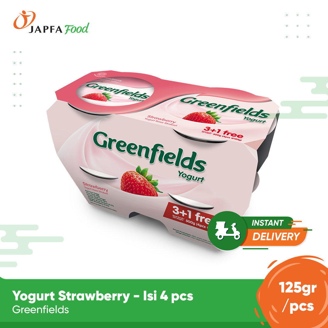 Promo Greenfields Yogurt Strawberry 125 Gr - Isi 4 Pcs Diskon 11% Di ...