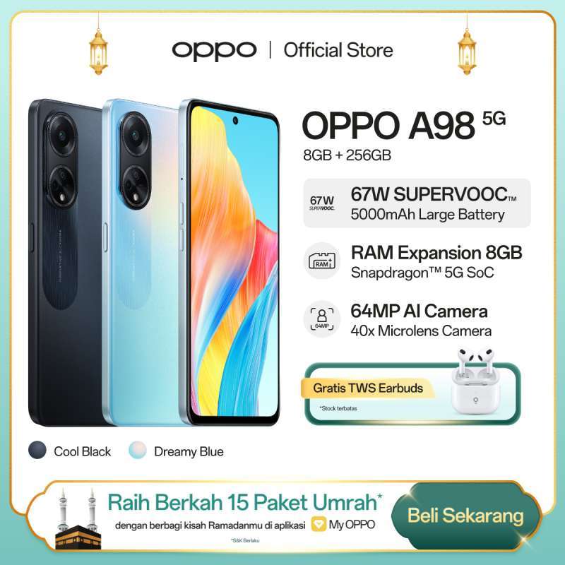 Promo [new] Oppo A98 5g 8/256gb - Biru Diskon 18% Di Seller Oppo ...