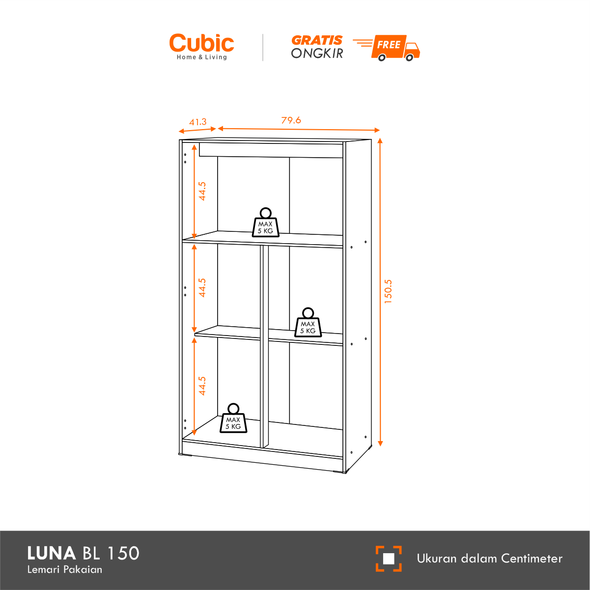 Promo Cubic Lemari Pakaian Kecil Minimalis / Almari Baju Serbaguna 2 ...