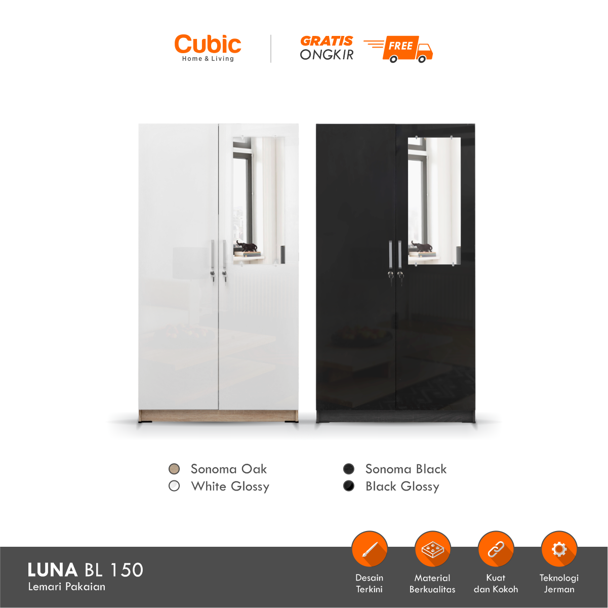 Promo Cubic Lemari Pakaian Kecil Minimalis / Almari Baju Serbaguna 2 ...