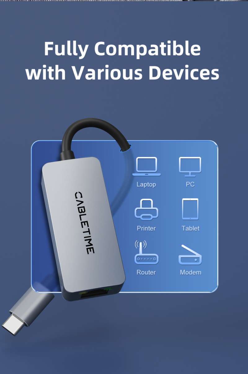 Jual Usb To Lan Ethernet Rj45 Cabletime Adapter Network Card High Speed ...