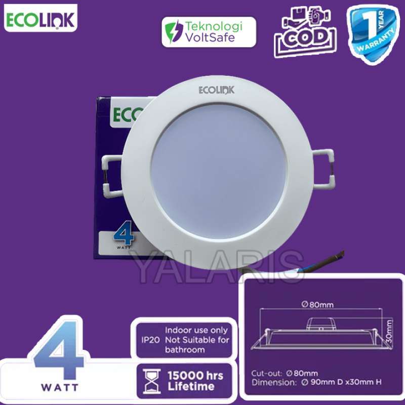 Jual Ecolink Lampu Led Panel Downlight Down Light 4w 4watt 4 4 W Watt ...