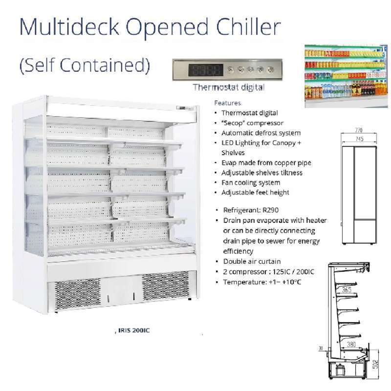 Jual Gea Iris-200ic Multideck Opened Chiller (self Contained) / Chiller ...