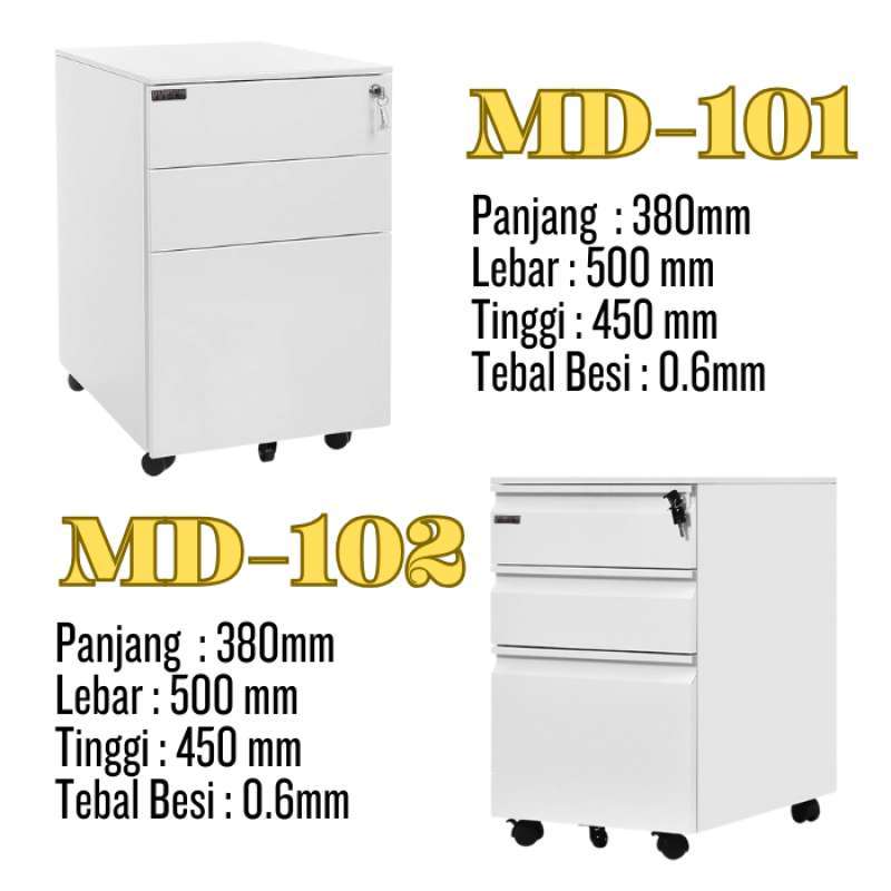Jual Nakas Kantor Lemari Drawer File Filling Cabinet 3 Laci Besi Roda ...