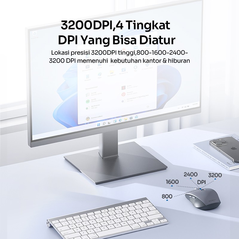 Jual Robot M370 Mouse Wireless 2.4ghz Silent Klik Optical 3200dpi ...