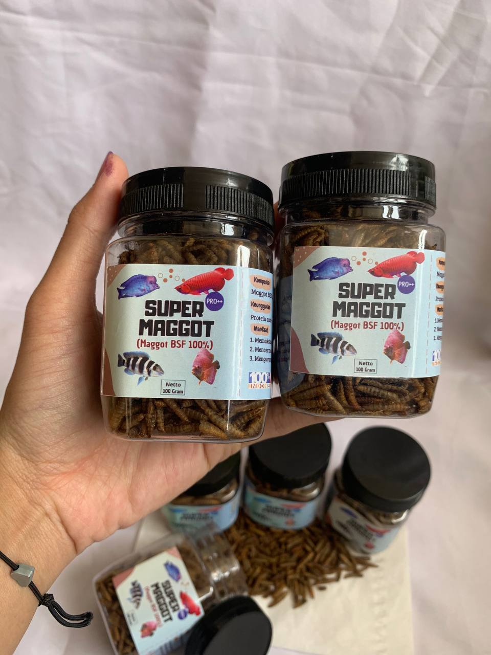 Promo magot kering maggot bsf pakan arwana pakan koi pakan channa pakan nila pakan predator ...