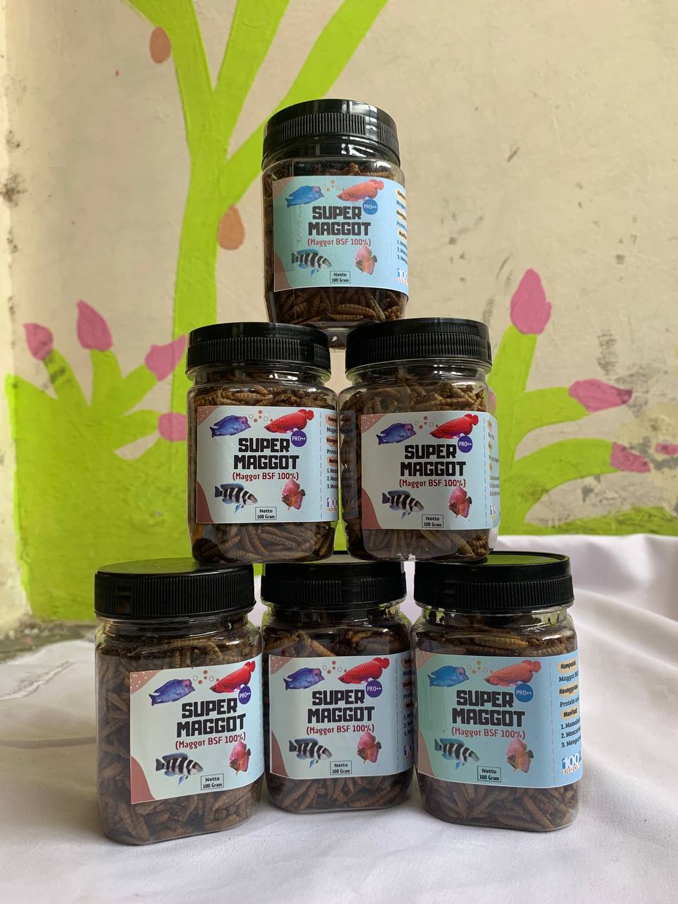 Promo magot kering maggot bsf pakan arwana pakan koi pakan channa pakan ...