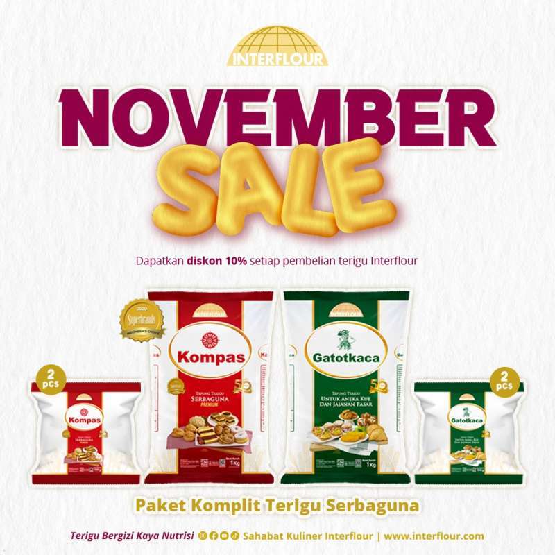 Promo Paket Komplit Terigu Serbaguna Diskon 10% di Seller Interflour ...