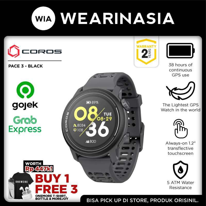 Jual Coros Pace 3 Silicone Smartwatch Premium Gps Sport Watch Original ...