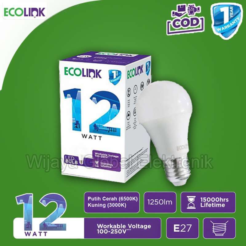 Jual Lampu Bohlam LED Ecolink 12W 12 Watt W Super Terang Garansi Resmi 1 Tahun Di Seller Wijaya