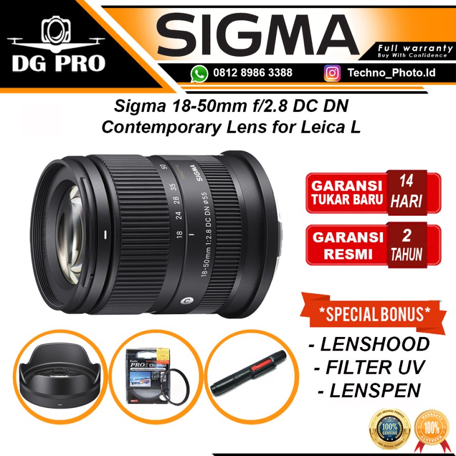 Jual Lensa Sigma 18-50mm F2.8 Dc Dn Contemporary Lens For Leica L Di ...