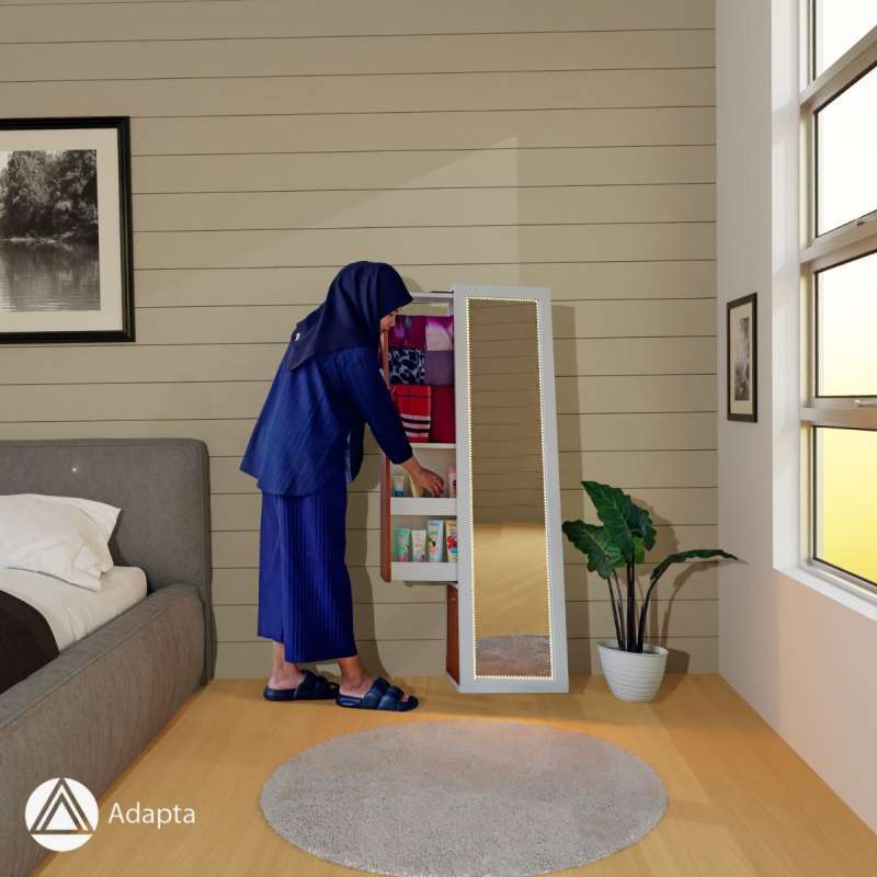 Promo Adapta Kaca Standing Mirror Makeup & Hijab Full Body Minimalis ...