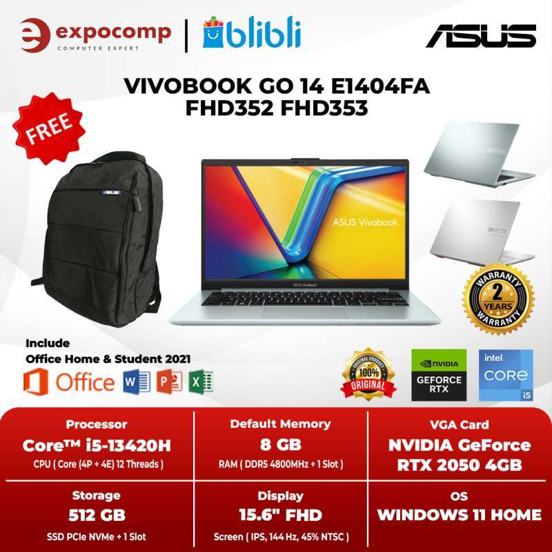 Jual ASUS VIVOBOOK GO 14 E1404FA FHD352 FHD353 AMD RYZEN 3-7320U 8GB ...