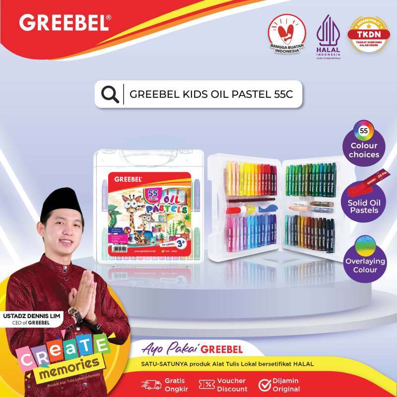 Promo Greebel Crayon Krayon Kids Oil Pastel 55 Warna (55c) Tdk Berdebu ...