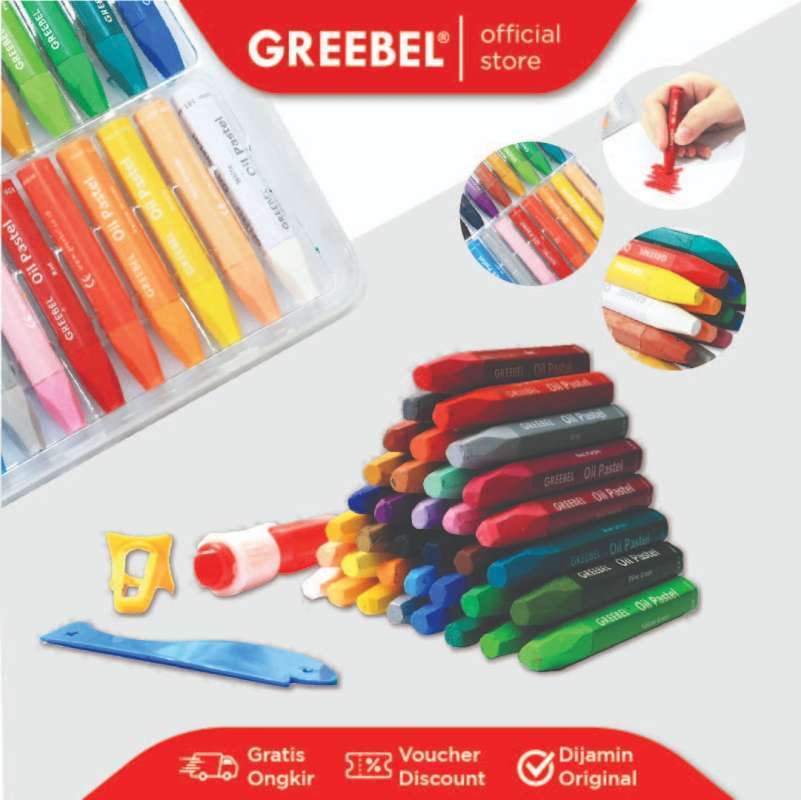 Promo Greebel Crayon Krayon Kids Oil Pastel 55 Warna (55c) Tdk Berdebu ...