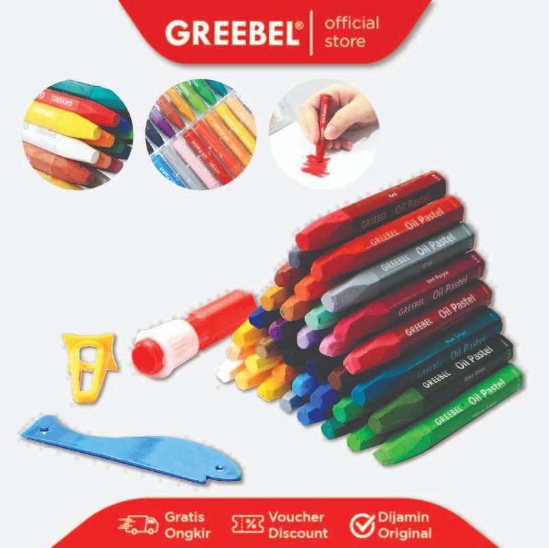 Promo Greebel Crayon Krayon Kids Oil Pastel 55 Warna (55c) Tdk Berdebu ...
