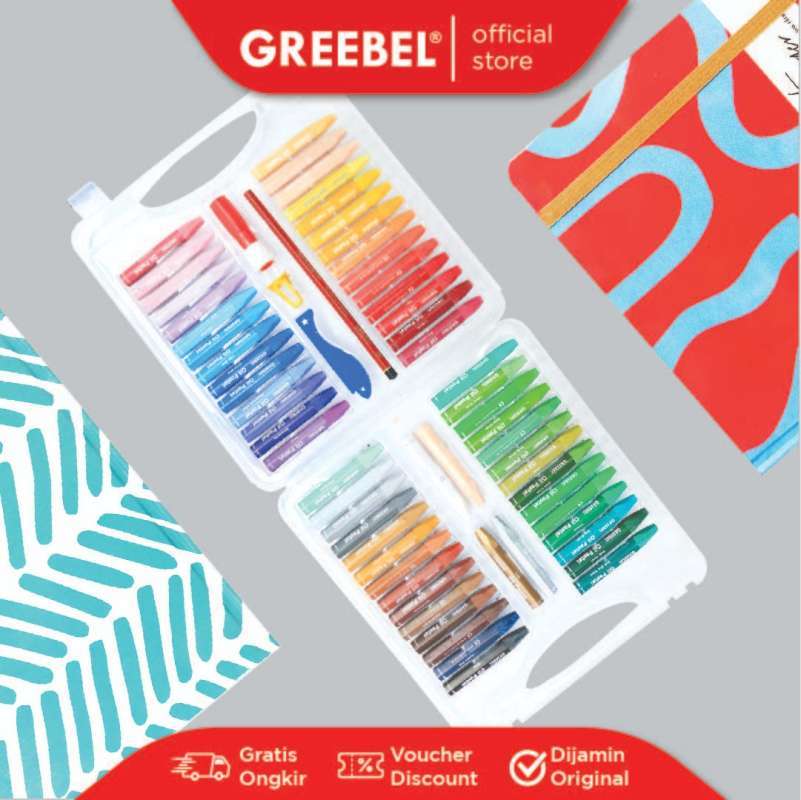 Promo Greebel Crayon Krayon Kids Oil Pastel 55 Warna (55c) Tdk Berdebu ...